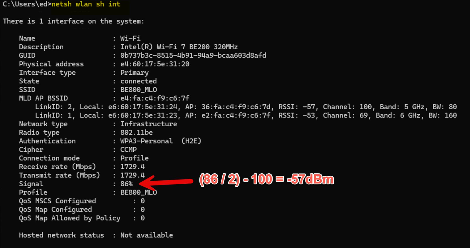 เราจะหาค่า RSSI บน Windows ได้อย่างไร