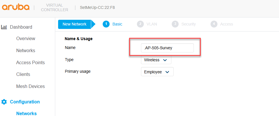 วิธีการตั้งค่า Aruba AP เพื่อทำ APoS Site Survey